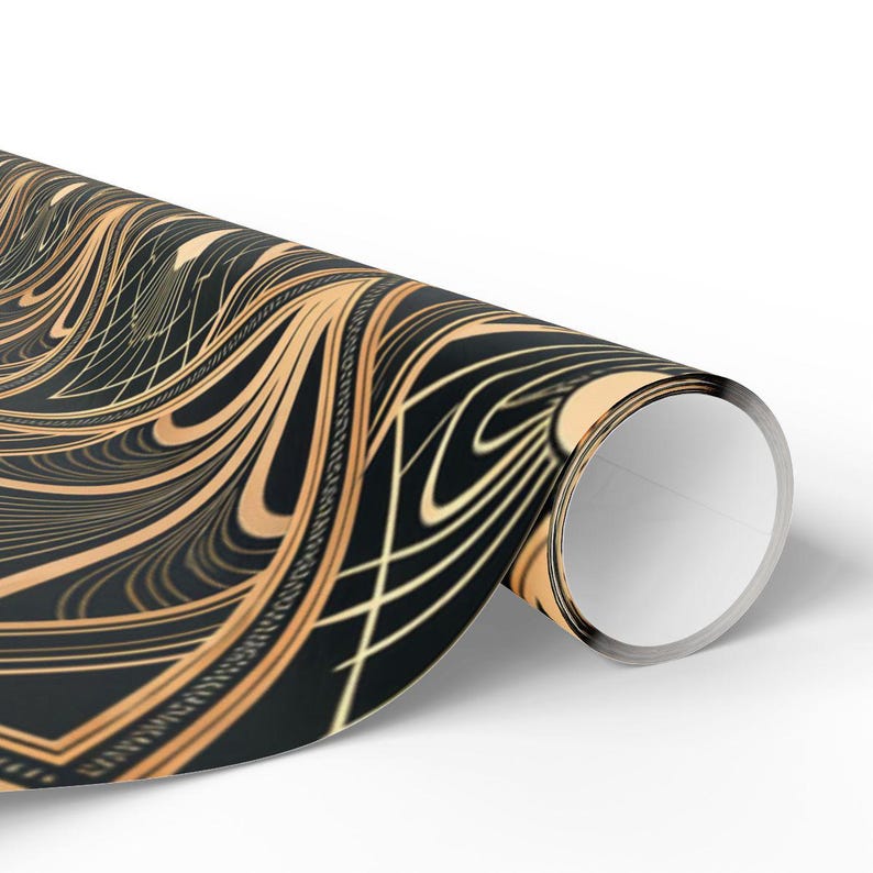 Art Deco Gift Wrapping Paper, Gold Geometric Print - Etsy UK