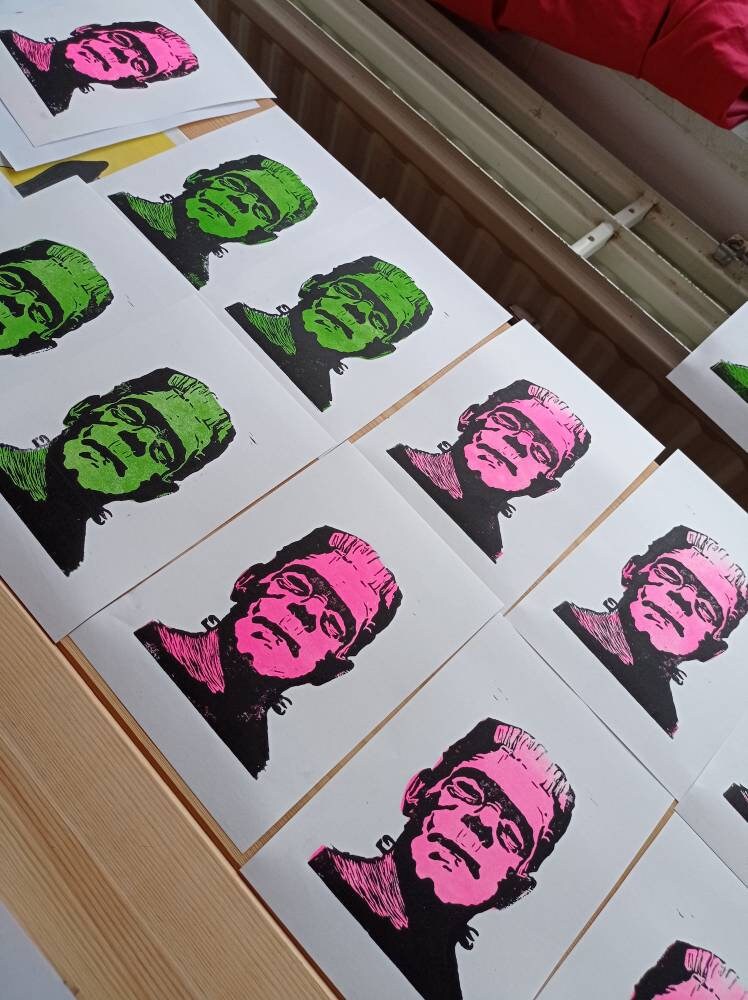 Frankenstein, Monster, Cult Horror Comic Linoleum, Mary Shelly ...