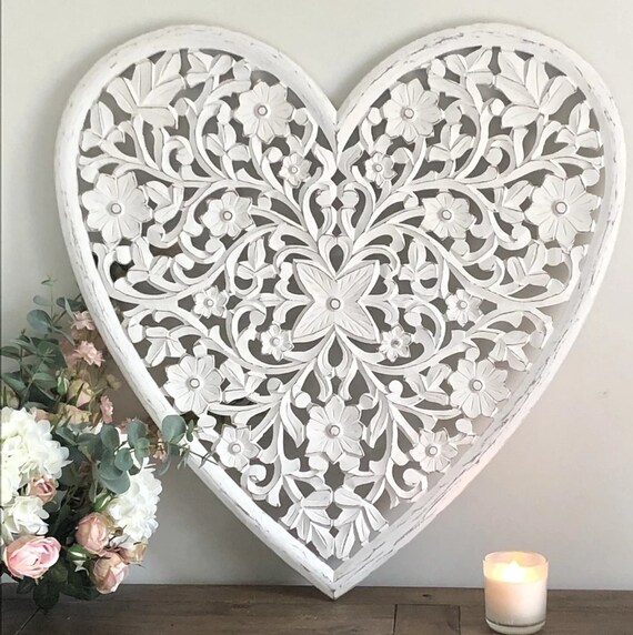 Carved Heart Wall Panel | Etsy
