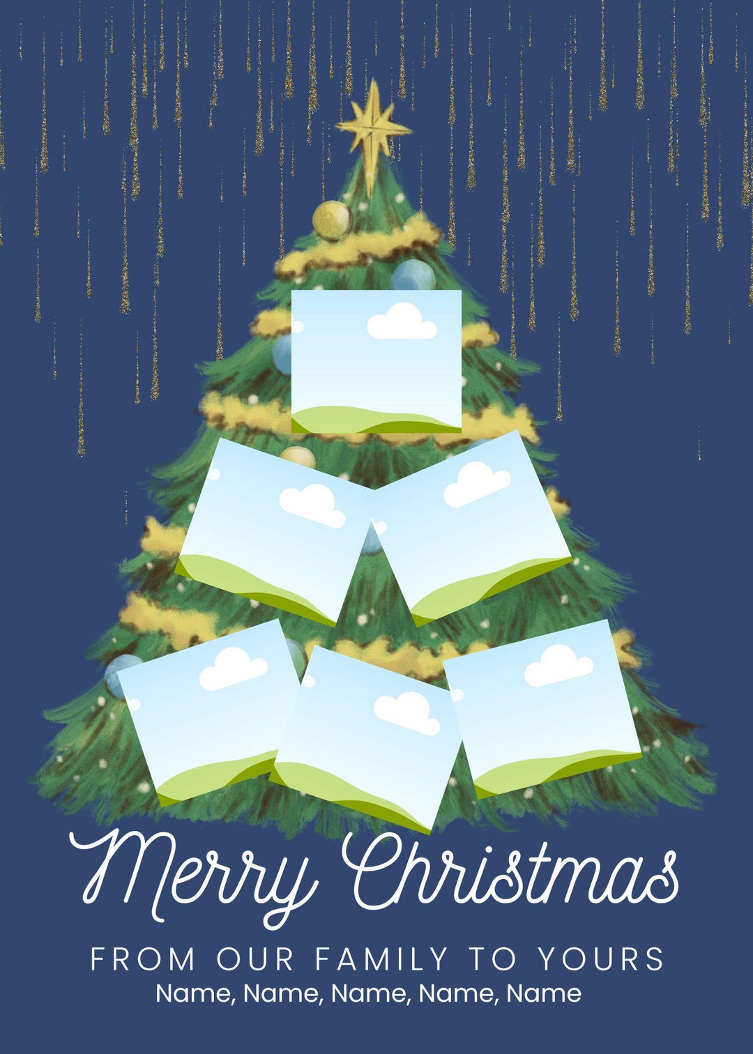 Editable Christmas Tree Photo Template | Personalized Holiday Card - Etsy