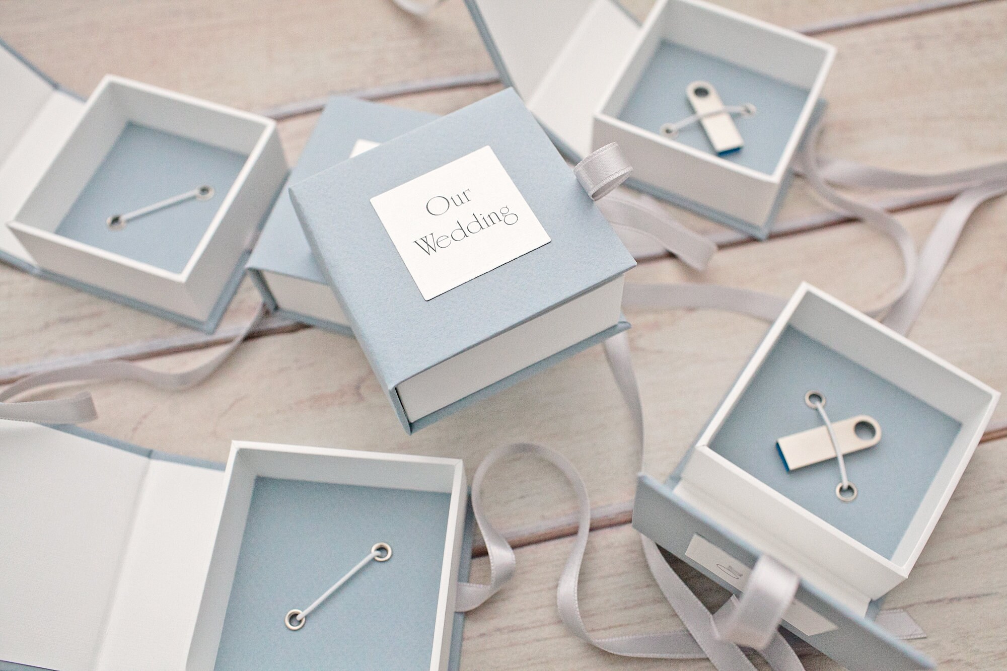 Set of 10 USB box Personalized USB flash boxes Gray USB | Etsy