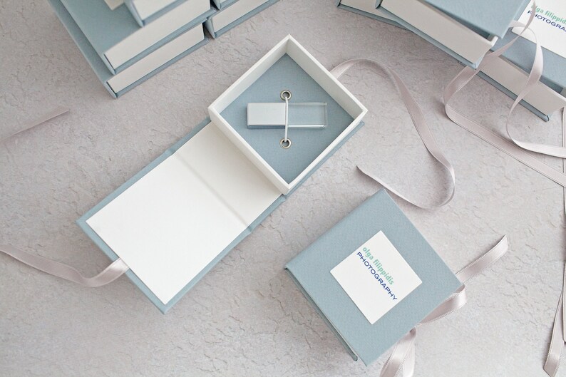 Set of 10 USB Box Personalized USB Flash Boxes Gray USB - Etsy