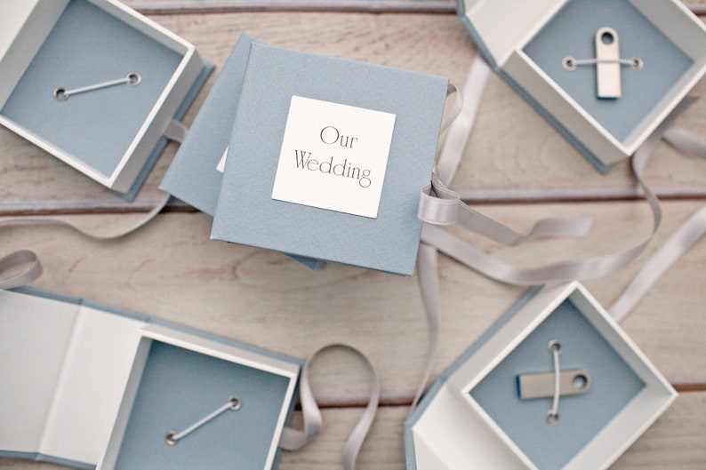 Set of 10 USB Box Personalized USB Flash Boxes Gray USB - Etsy