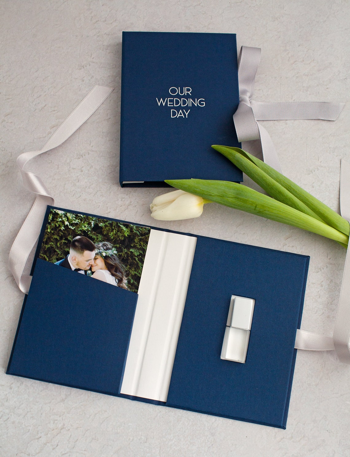 Wedding photo box for 4x6 prints Paper dark blue box | Etsy