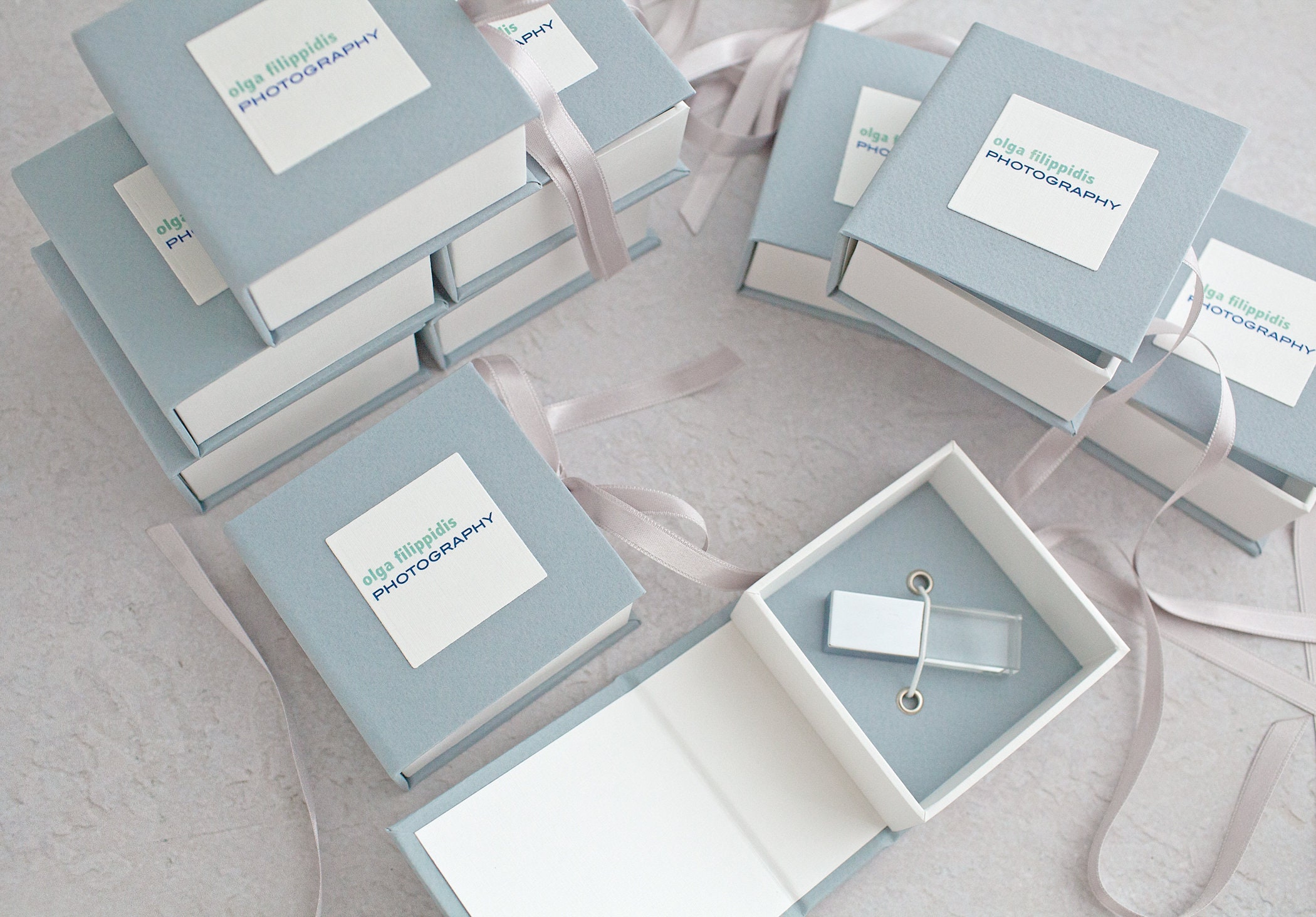 Set of 10 USB box Personalized USB flash boxes Gray USB | Etsy