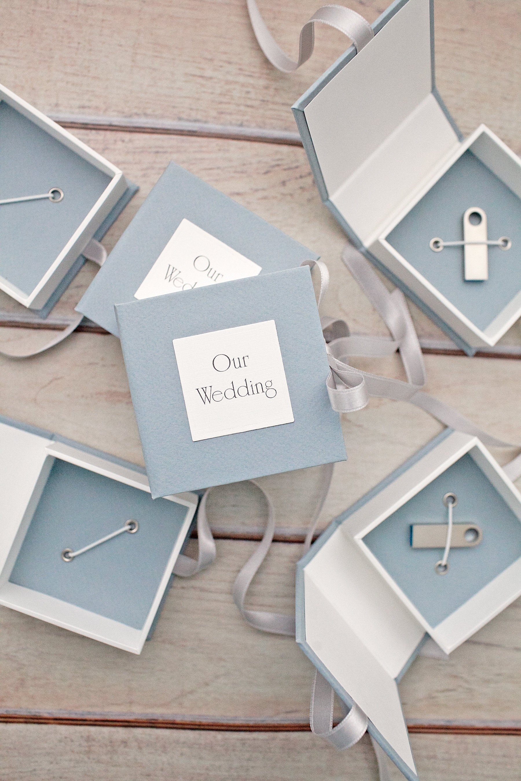 Set of 10 USB box Personalized USB flash boxes Gray USB | Etsy