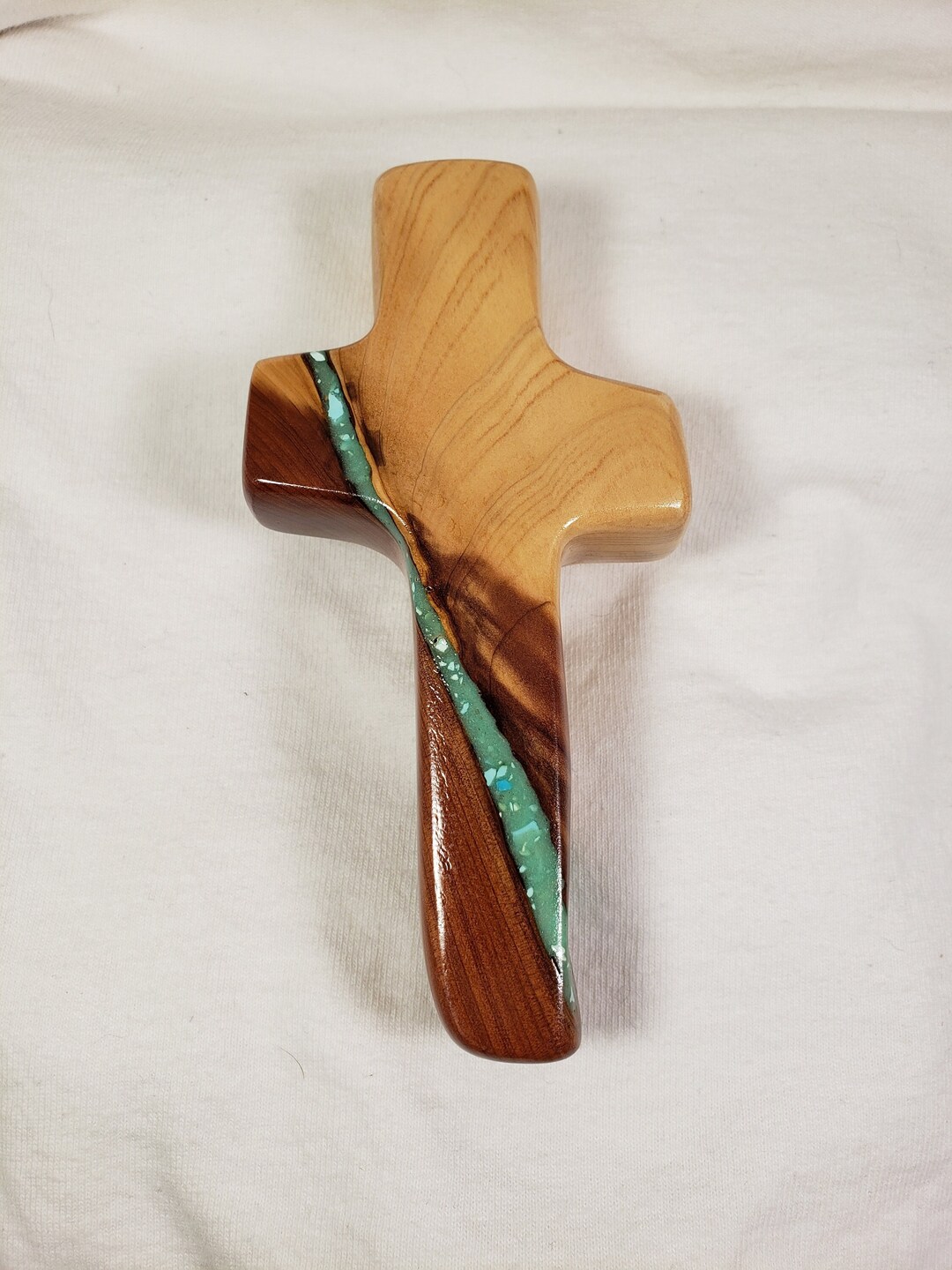 Cedar Cross With Turquoise Inlay - Etsy