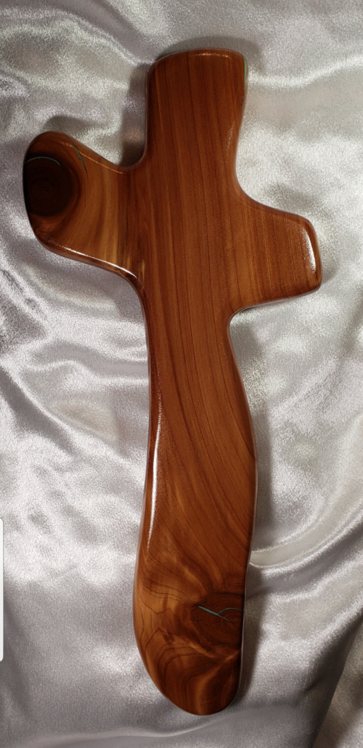 Hand-made Cedar Cross With Turquoise Inlay - Etsy