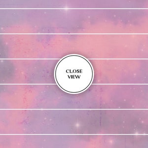 Lined Digital Paper, Space Background, Landscape Writing Papers, Pastel ...