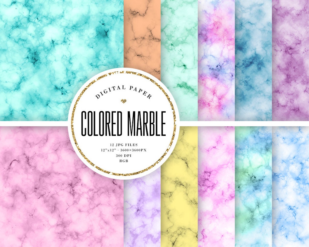 Colored Marble Digital Paper, Pastel Marble Backgrounds, Abstract ...