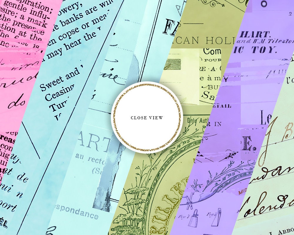 Pastel Ephemera Digital Paper, Seamless Old Paper Textures, Pink Junk ...