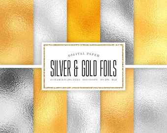 Metallic Foil Seamless Digital Paper Metal Foils Textures | Etsy
