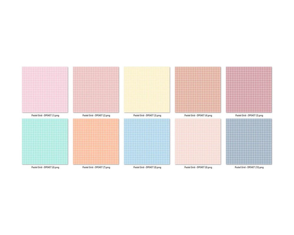 Pastel Grid Digital Paper, Seamless Modern Grid Patterns, Soft Colors ...