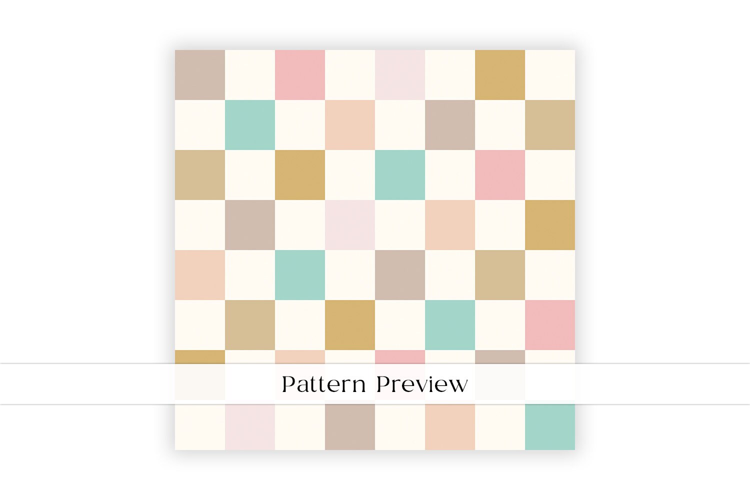 Retro Pastel Checkered Seamless Pattern, Commercial Use Digital File ...