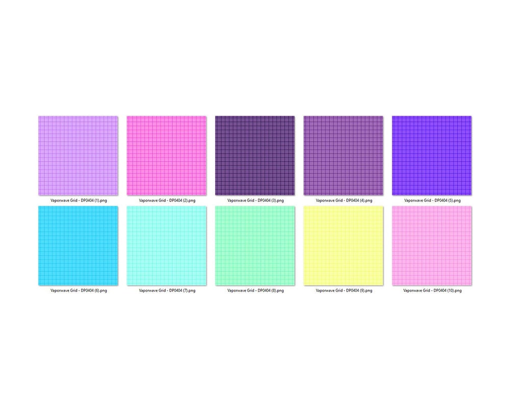 Vaporwave Grid Patterns, Seamless Basic Digital Paper, Commercial Use ...