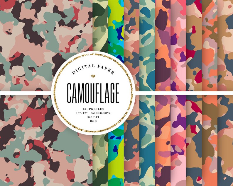 Commercial Use Camo Patterns Military Digital Paper | Etsy