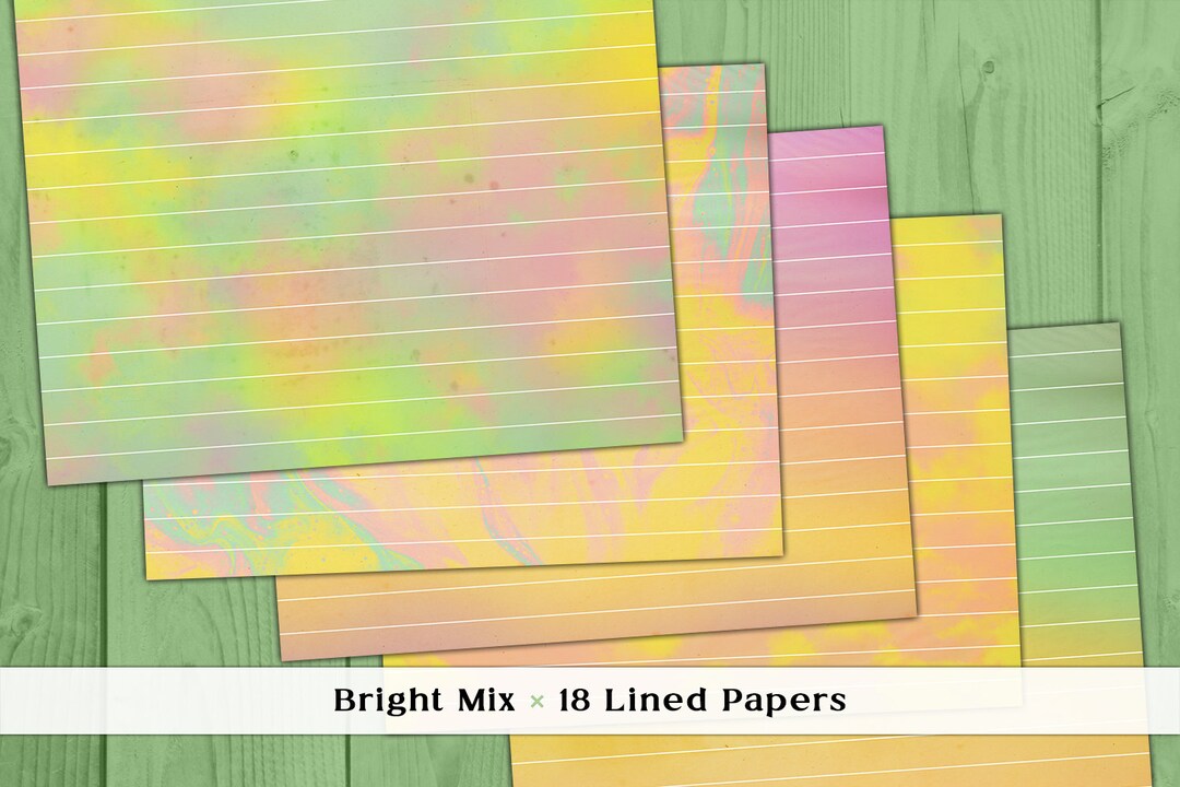 Bright Lined Digital Paper, Landscape Writing Papers, Abstract Textures ...