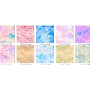 Glitter Stars Digital Paper, Watercolor Textures, Gold Stars Scrapbook ...