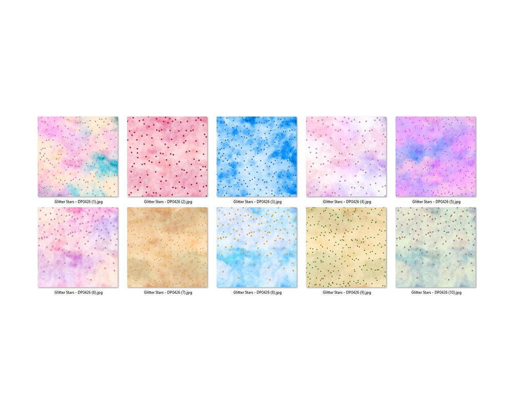 Glitter Stars Digital Paper Watercolor Textures Gold Stars - Etsy