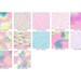 Abstract Pastel Backgrounds, Clouds & Stars Digital Paper, Pink Marble ...