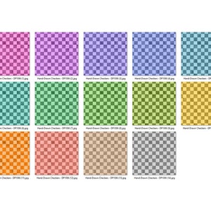 Hand-drawn Checkers Digital Paper, Seamless Checks, Watercolor ...