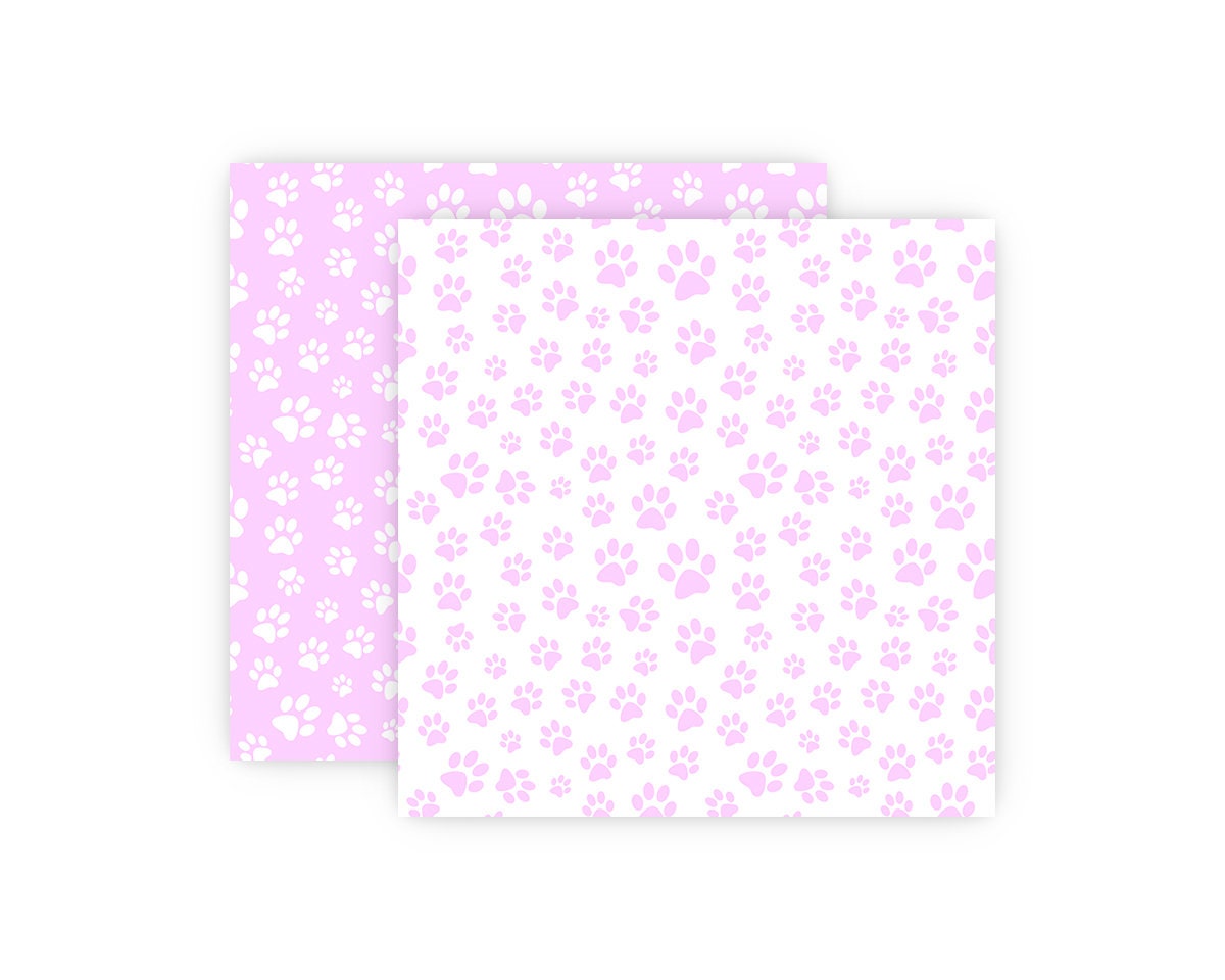 Pastel Paw Prints Seamless Digital Paper Pet Paws Patterns - Etsy