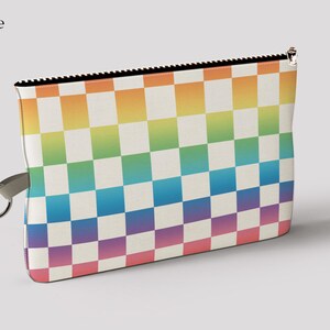 Pastel Rainbow Ombre Checkered Seamless Pattern, Geometric Check Repeat ...