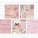 Vintage Digital Paper 12x12, Pink Scrapbook Paper, Old Ephemera ...