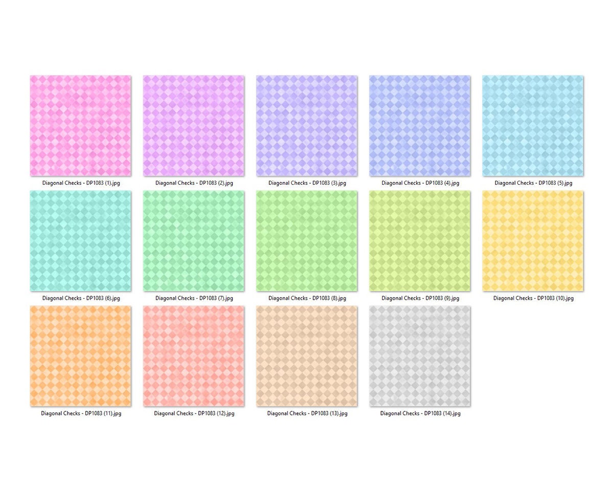 Pastel Diagonal Checks, Checkered Digital Paper, Basic Patterns With ...