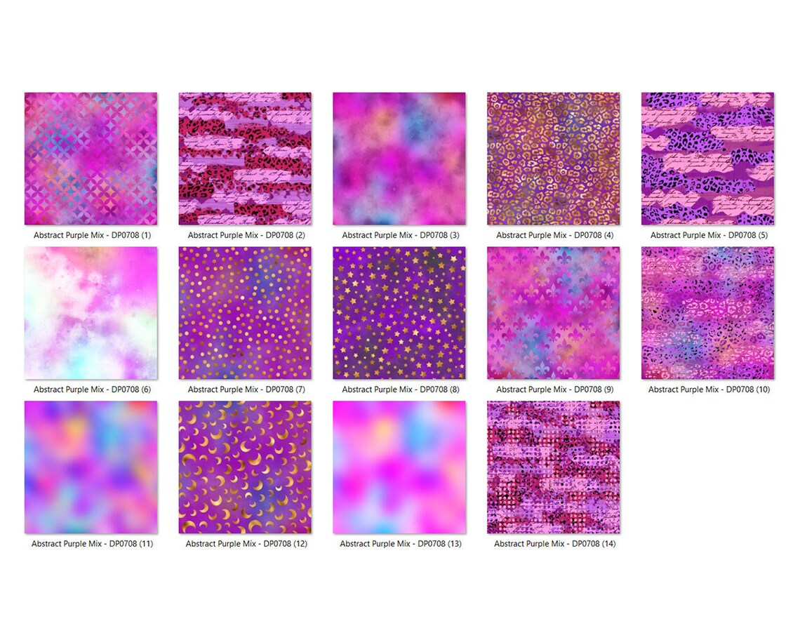 Purple Digital Paper, Abstract Background Mix, Violet Scrapbook Paper ...