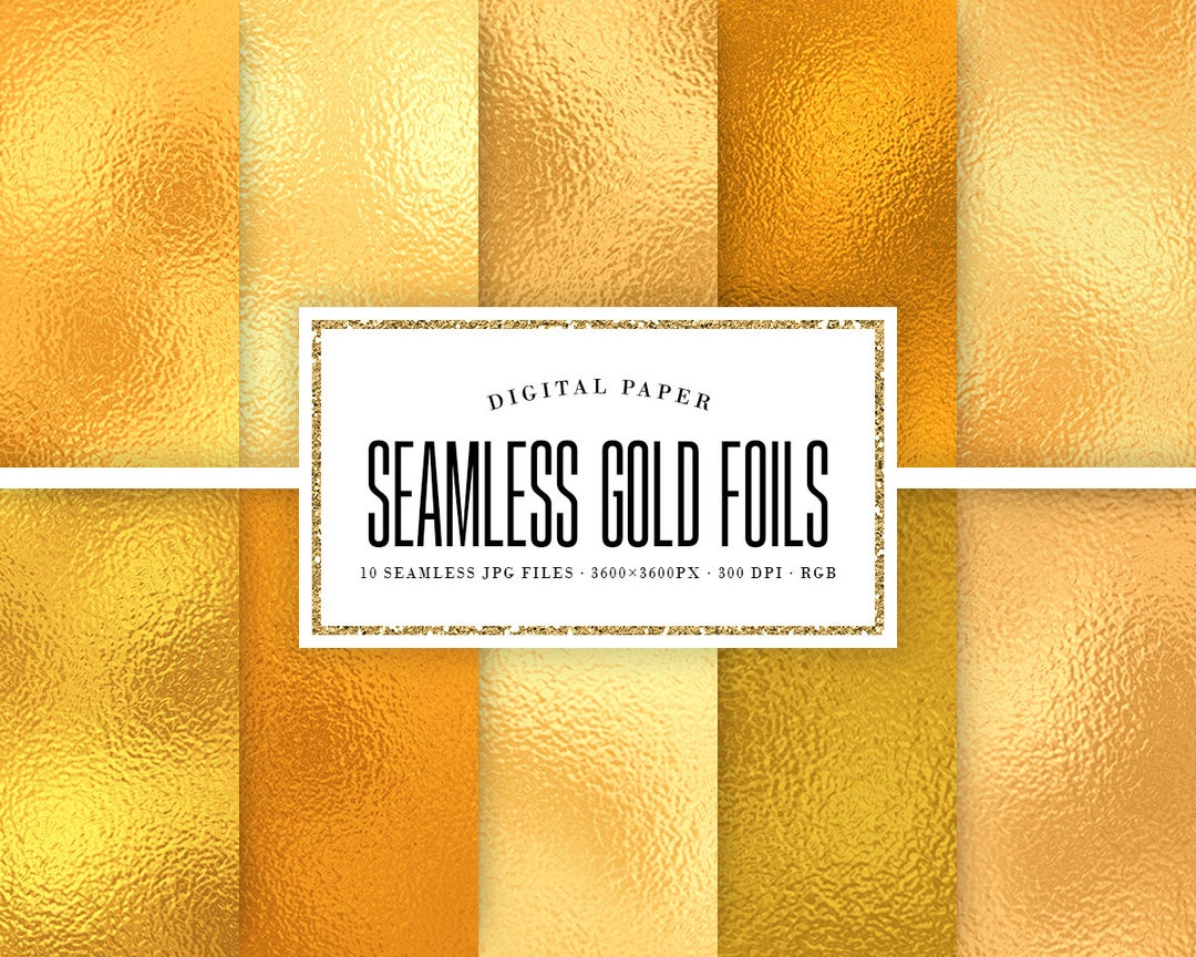 Seamless Gold Foils Digital Paper, Metallic Foil Backgrounds, Shimmer ...