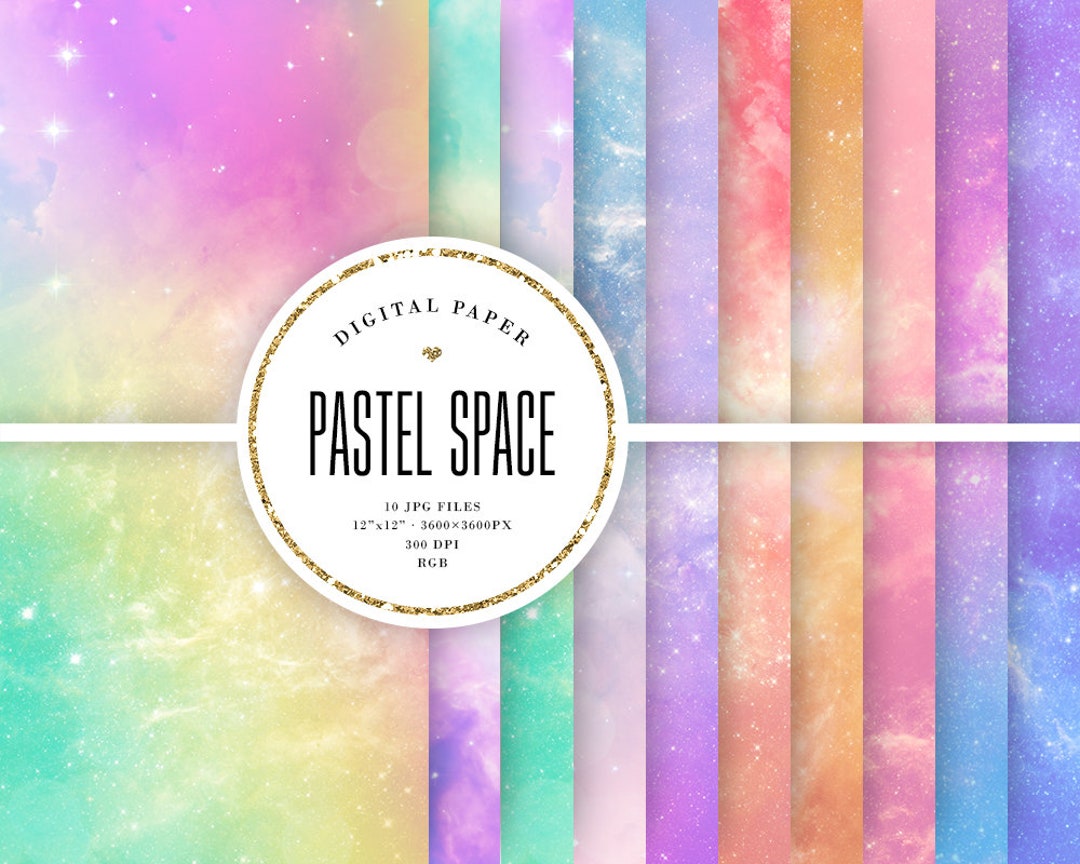 Space Digital Paper, Pastel Stardust Backgrounds, Starry Sky Scrapbook ...
