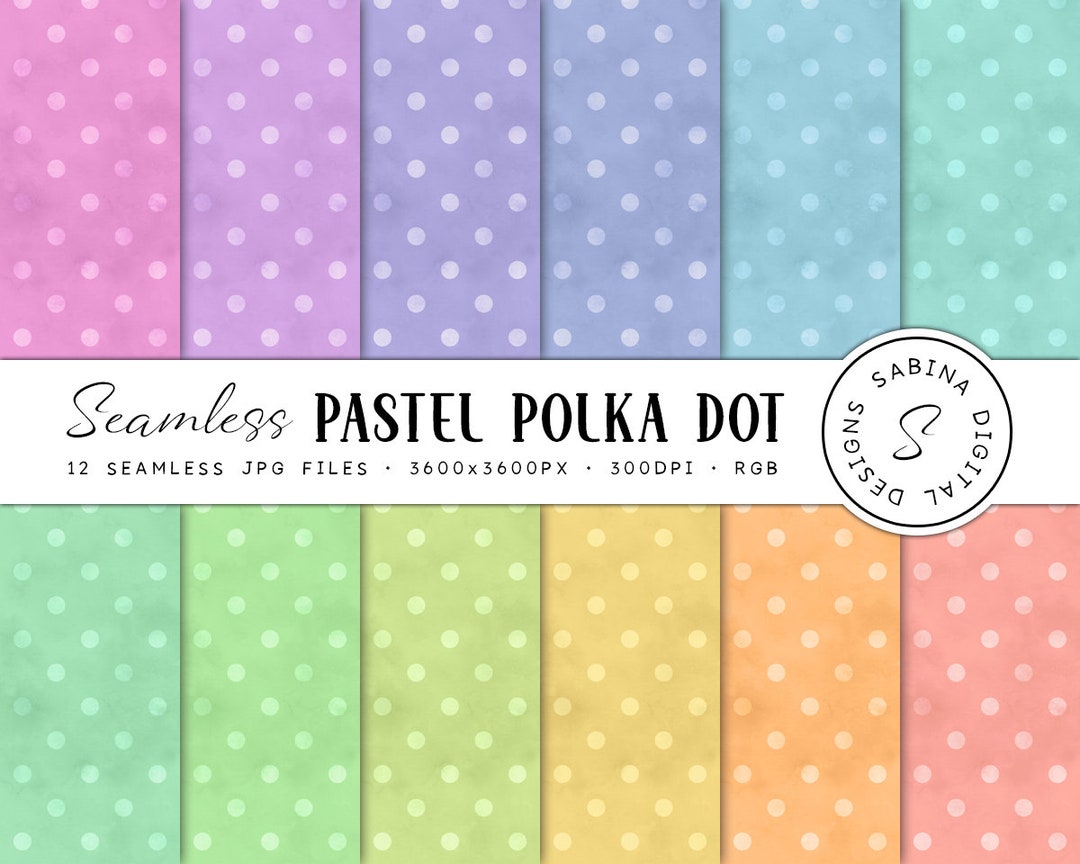 Pastel Polka Dot Digital Paper, Seamless Patterns, Cute Scrapbooking ...