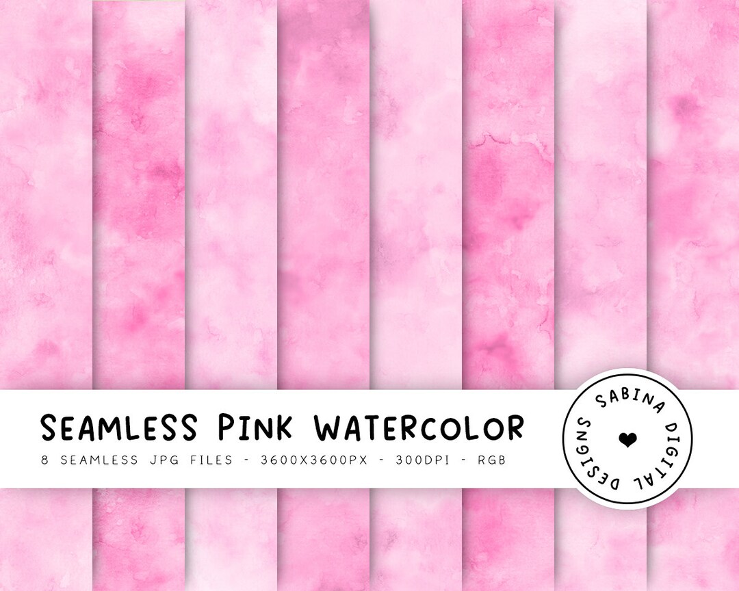 Seamless Pink Watercolor Textures, Soft Pink Digital Paper 12x12 ...