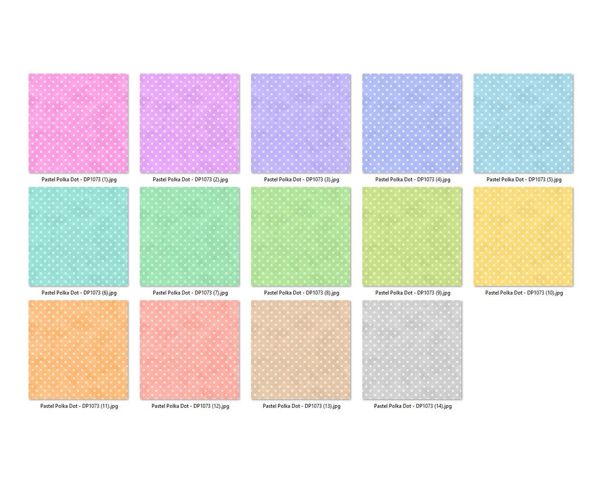 Pastel Polka Dot, Pastel Dots Digital Paper 12x12, Basic Patterns With ...