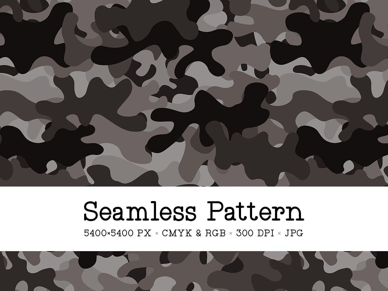Black Camouflage Digital Paper, Camo Seamless Pattern, Dark Gray ...