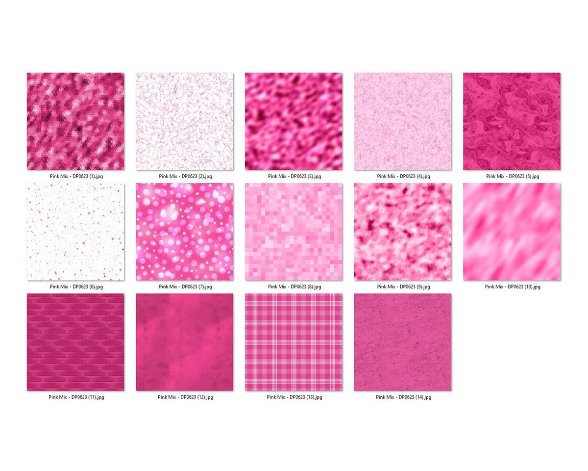 Hot Pink Digital Paper, Scrapbook Papers Mix, Pink Textures, Big ...
