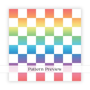 Pastel Rainbow Ombre Checkered Seamless Pattern, Geometric Check Repeat ...