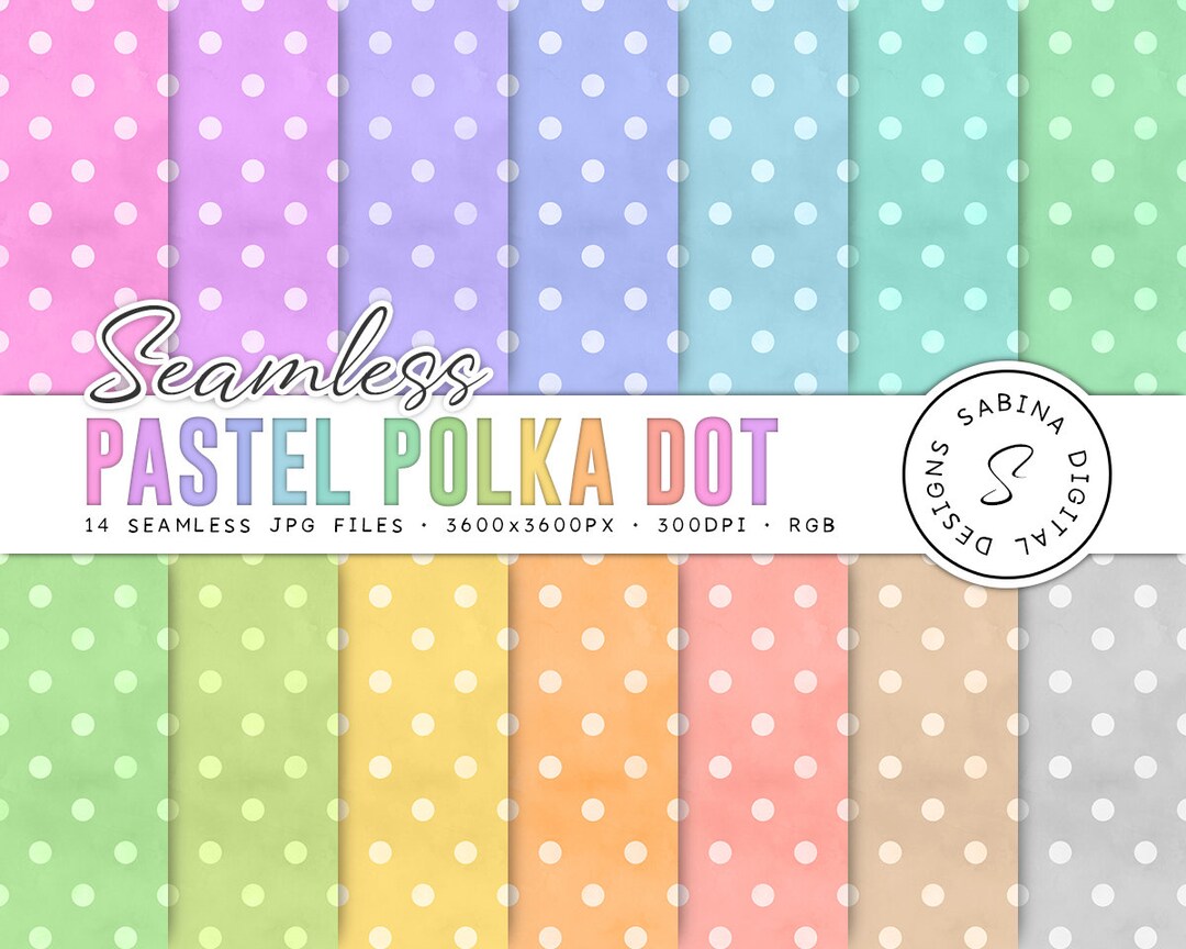 Pastel Polka Dot, Pastel Dots Digital Paper 12x12, Basic Patterns With ...