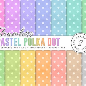 Pastel Polka Dot, Pastel Dots Digital Paper 12x12, Basic Patterns With ...