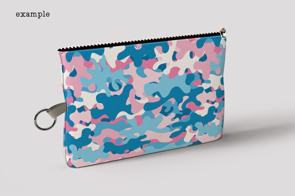 Pink & Blue Camo Seamless Pattern, Girly Camouflage Digital Paper ...
