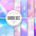 Rainbow Watercolor Digital Paper 12x12, Bright Ombre Backgrounds ...