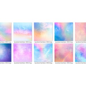 Pastel Nebula Digital Paper, Magic Space Backgrounds, Fantasy Scrapbook ...