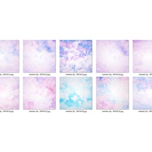Aesthetic Digital Paper, Magic Sky Backgrounds, Sparkling Skies, Pastel ...