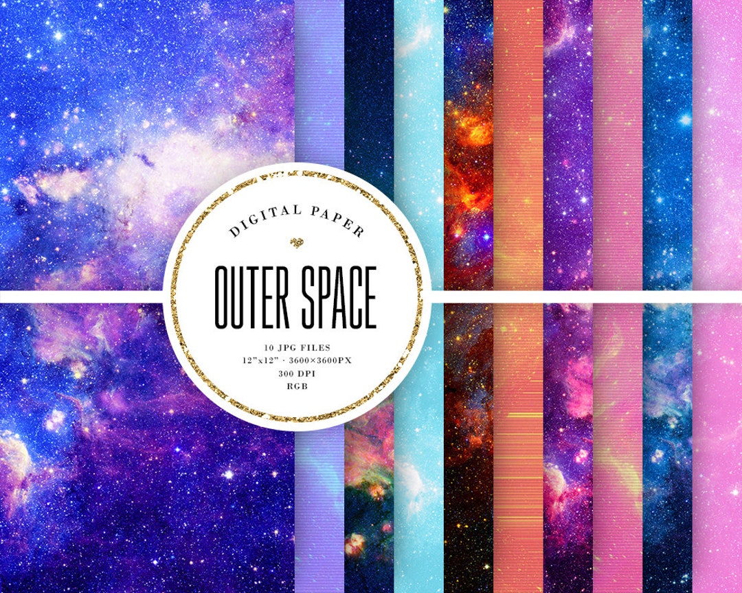 Galaxy Digital Paper, Commercial Use Space Backgrounds, Purple Cosmic ...