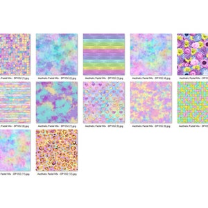 Pastel Digital Paper, Seamless Patterns, Aesthetic Backgrounds ...