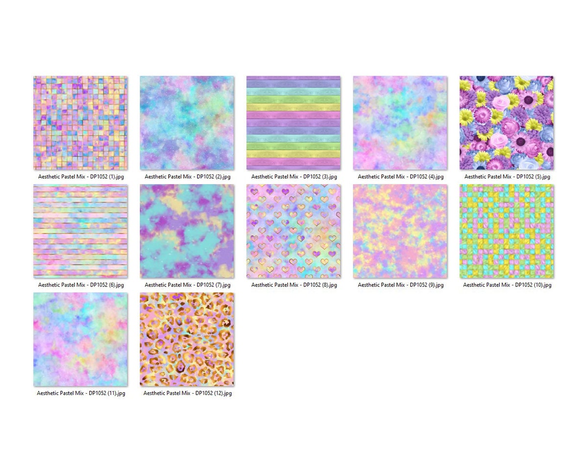 Pastel Digital Paper, Seamless Patterns, Aesthetic Backgrounds ...