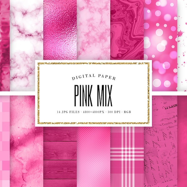 Pink Digital Paper - Etsy