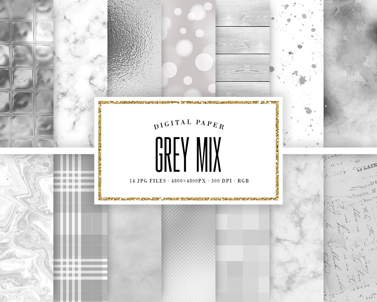 Grey Digital Paper Gray Textures White Scrapbook Paper - Etsy