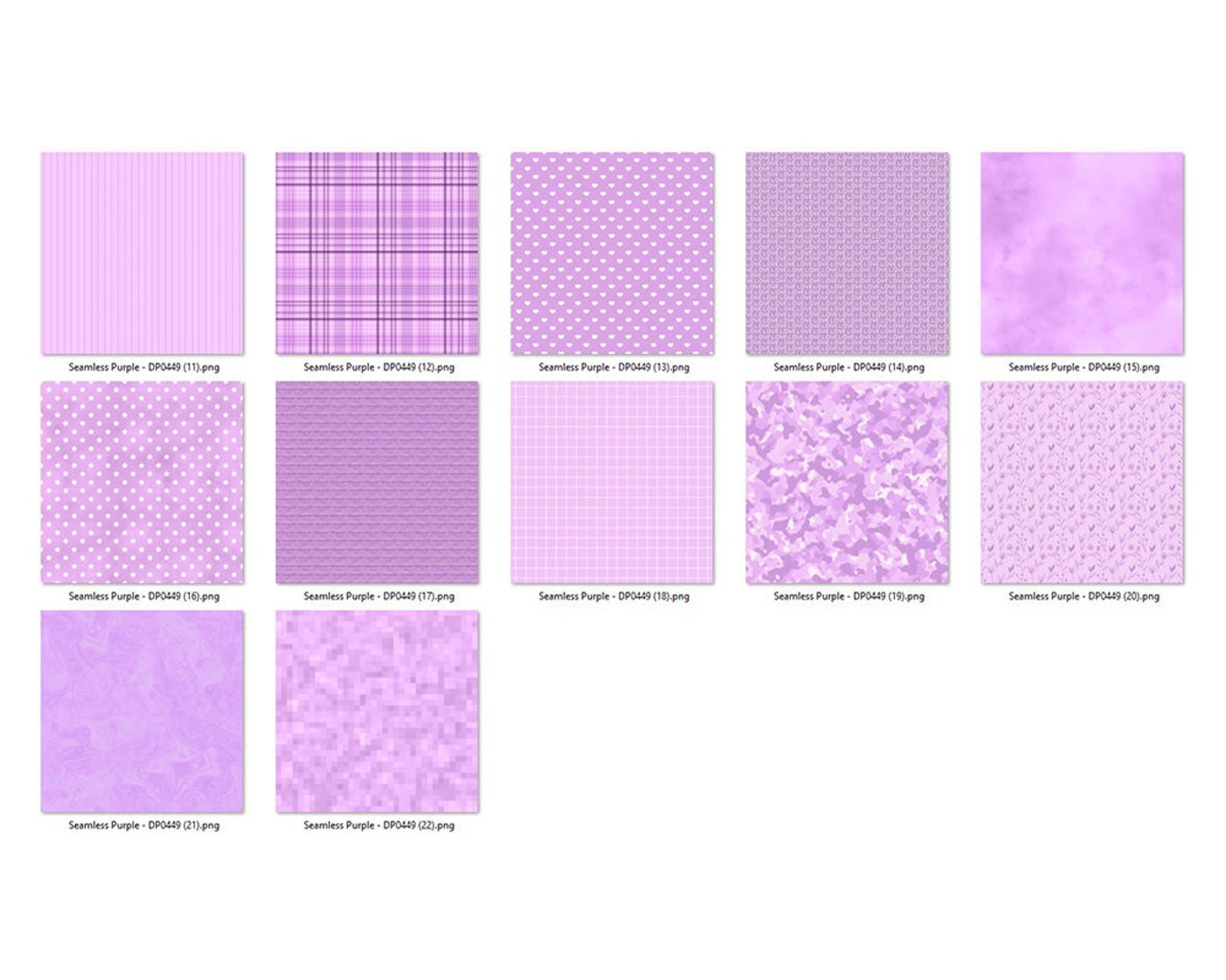 Purple Seamless Patterns, Pastel Violet Tileable Digital Paper ...